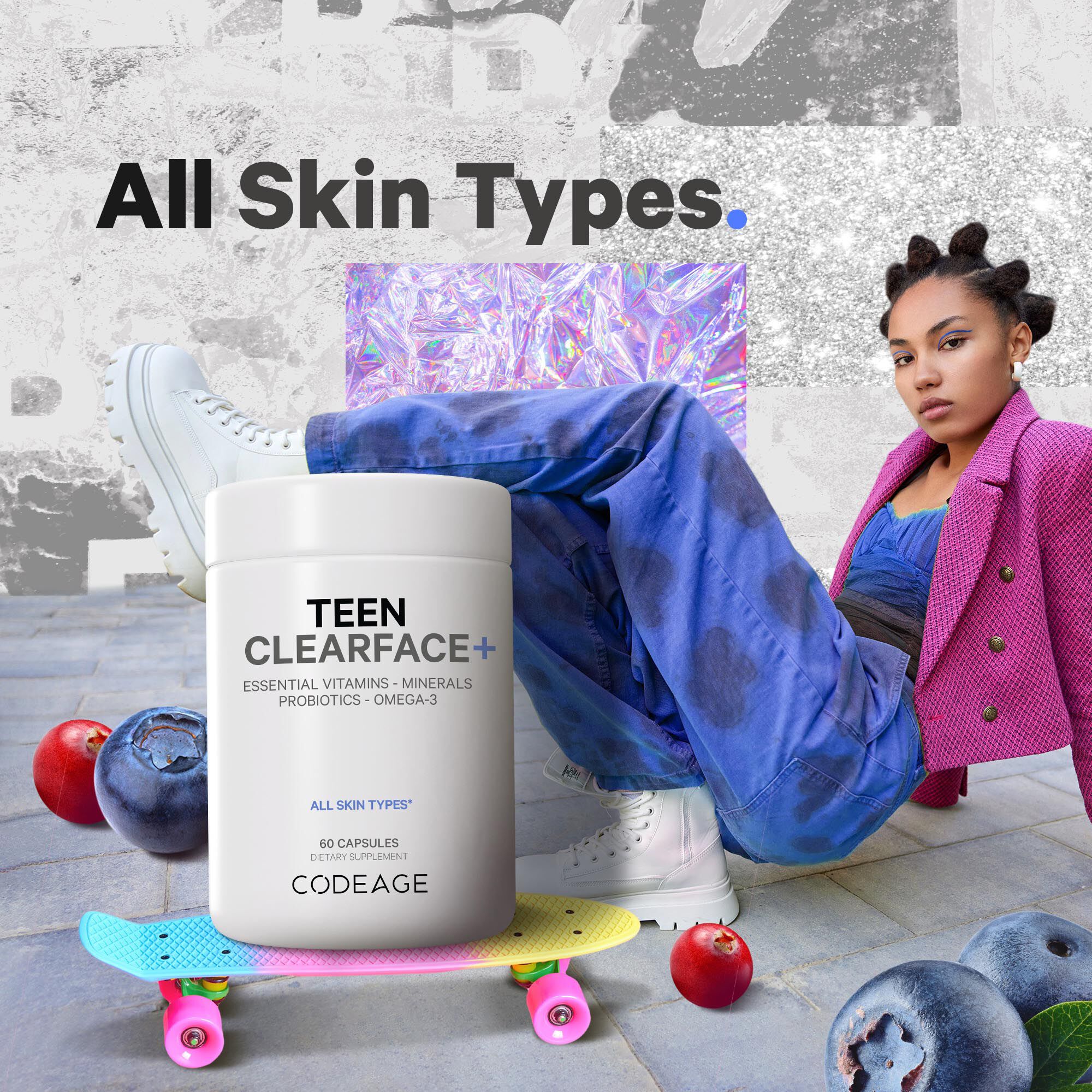 Codeage Vitamins Teen Clearface: All Skin Types | GNC